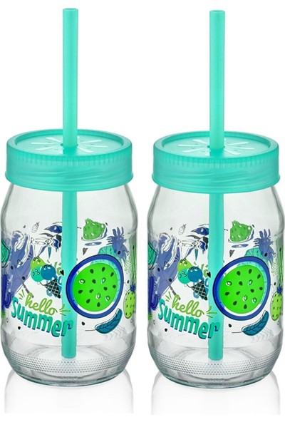 2 Adet Pipetli Cam Bardak 370CC FMA04794