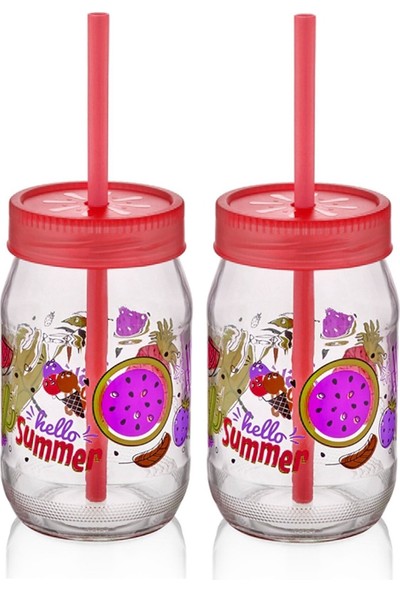 Şahane Pazar 2 Adet Pipetli Cam Bardak 370CC FMA04794