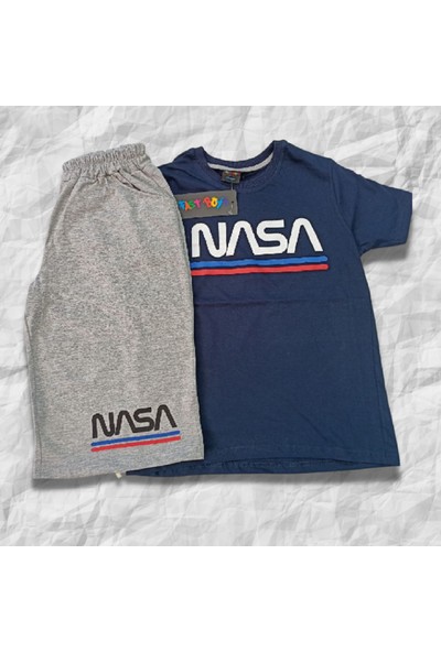 Bro Kids Nasa Çocuk Takım Alt Üst Takım Tişört Şort