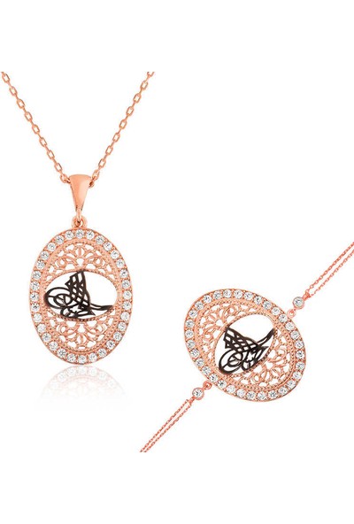 York Nevada Gümüş Osmanlı Tuğrası Bayan Set