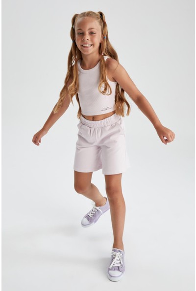 Defacto Kız Çocuk Yazı Baskılı Atlet Ve Şort Takımı V2487A621HS