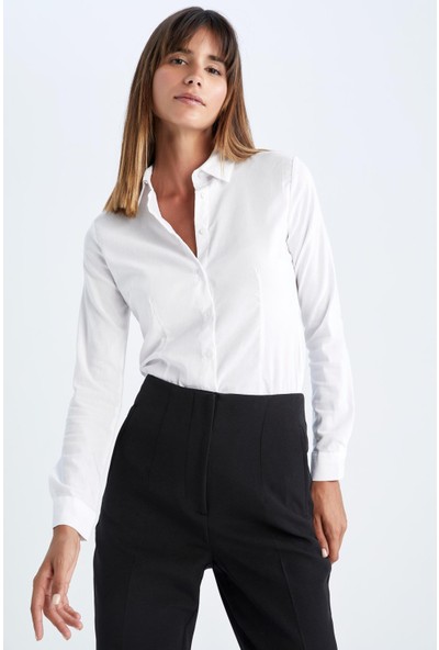 DeFacto Regular Fit Gömlek Yaka Uzun Kollu Gömlek I5278AZ22AU