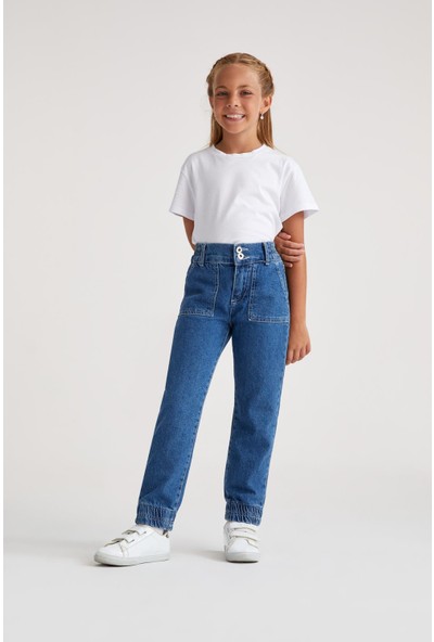 DeFacto Kız Çocuk Jogger Jean Pantolon T5495A621AU