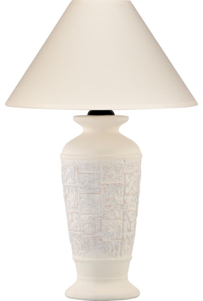 Yalılı Seramik Orta Taşlı Seramik Krem Abajur