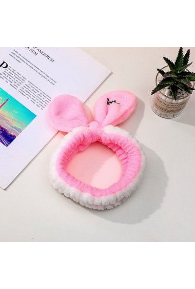 Yoyoso Cilt Bakımı Için Saç Bandı Love Tavşan Pembe