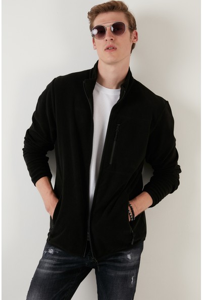 Buratti Fermuarlı Cepli Dik Yaka Polar Hırka Erkek Hırka 5906028