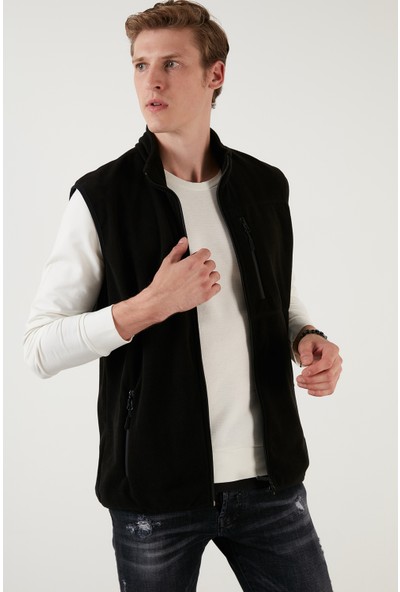 Buratti Slim Fit Fermuarlı Cepli Dik Yaka Kışlık Şardonlu Polar Yelek Erkek Yelek 5906030 Buratti Slim Fit Fermuarlı Cepli Dik Yaka Kışlık Şardonlu Polar Yelek Erkek Yelek 5906030