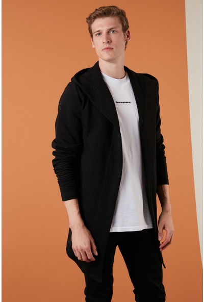 Buratti Slim Fit Kapüşonlu Pamuklu Örme Hırka Erkek Hırka 5896600