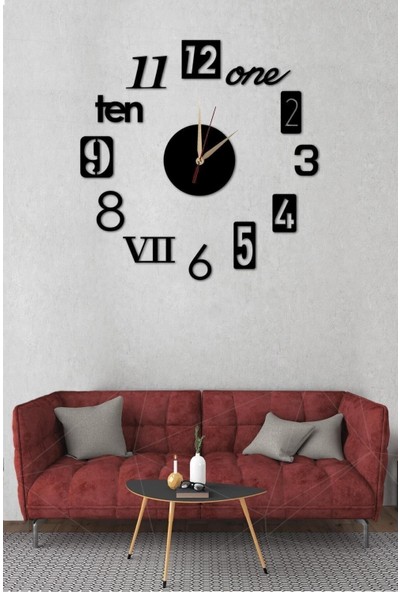 10K Dekor Dekoratıf Ahşap Lazer Kesim Duvar Saati