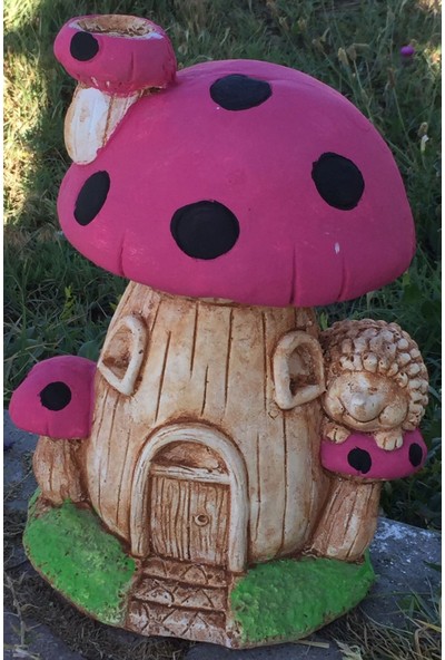 LS BOTANİK Mantar Ev Pembe Bahçe Heykeli Biblosu LS BOTANİK Mantar Ev Pembe Bahçe Heykeli Biblosu