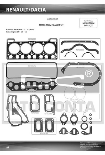 OTOCONTA Motor Takım Contası R9 1400 Benzinli Silindir Kapak Contası 1.40MM - Keçesiz Otoconta 40103001 OTOCONTA Motor Takım Contası R9 1400 Benzinli Silindir Kapak Contası 1.40MM - Keçesiz Otoconta 40103001