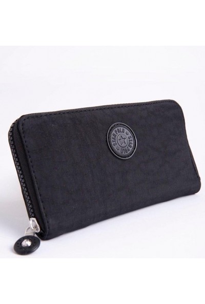 Kadın Büyük Boy Krinkıl Siyah Renk Cüzdan Kadın Büyük Boy Krinkıl Siyah Renk Cüzdan