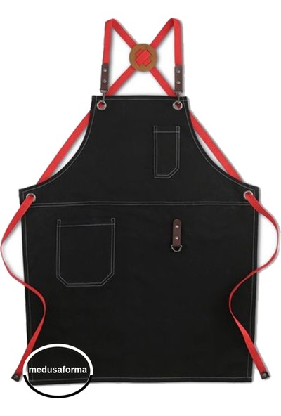 Medusa Forma Çapraz Askılı Mutfak Önlüğü Master Şef Cafe Restaurant Chef Garson Barmen Aşçı Kuaför Barista Önlükk Medusa Forma Çapraz Askılı Mutfak Önlüğü Master Şef Cafe Restaurant Chef Garson Barmen Aşçı Kuaför Barista Önlükk