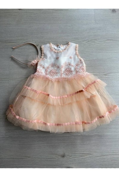 Aykon Baby Baby & Kids Mali Kon Güpürlü Fırfırlı Elbise