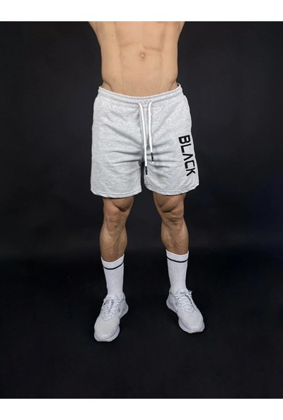 Be Original Erkek Black Baskılı Regular Fit Cepli Gri Renk Spor Şort Be Original Erkek Black Baskılı Regular Fit Cepli Gri Renk Spor Şort