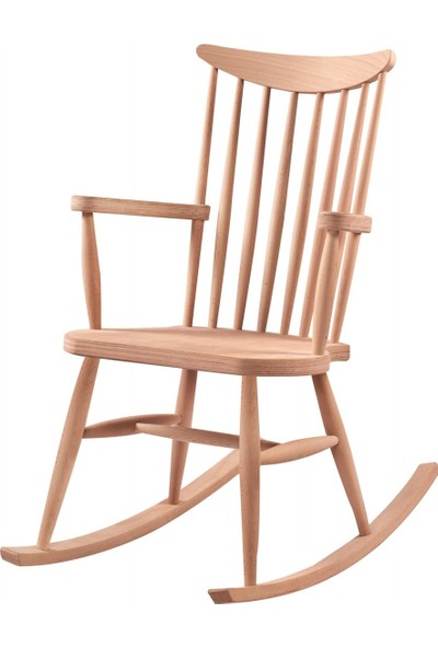 Mobilya Baba Brenda Sallanır Koltuk Cilasız Ham Ahşap 4777
