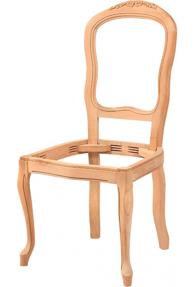 Mobilya Baba Meliora Country Oymalı Sandalye Cilasız Ham