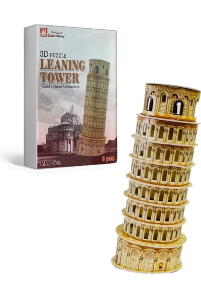 p parti oyunevi Leaning Tower 3D Puzzle Yapboz Maket