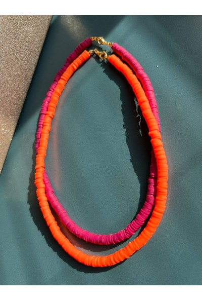 Zeze Takı Tasarım Fimo'lu Ikili Kolye