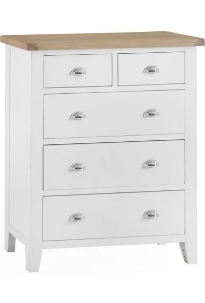 Mobilya Baba Foxy White 3+2 Cekmeceli Şifonyer