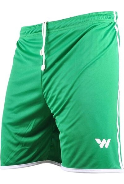Pabucmarketi Yeşil-Beyaz Polyester Erkek Spor Şort