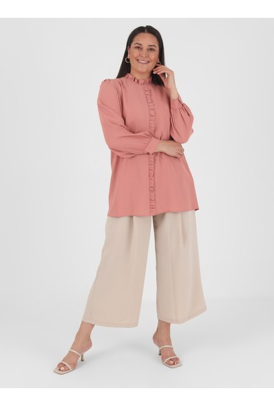 Alia Büyük Beden Fırfır Detaylı Tunik - Mango - Alia Alia Büyük Beden Fırfır Detaylı Tunik - Mango - Alia