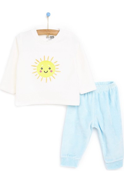 Hello Baby Basic Erkek Bebek Kadife Pijama Takımı