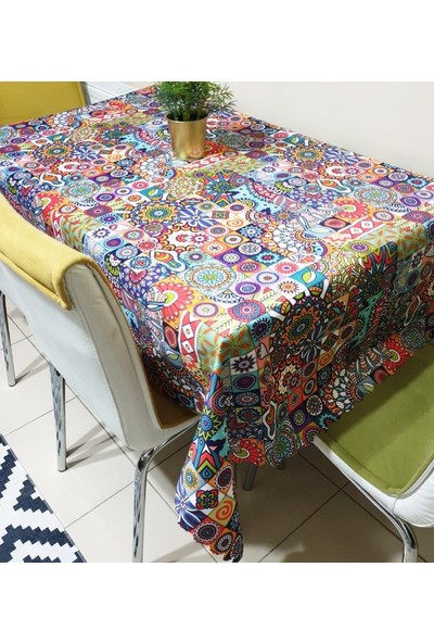 Körfez Kırlent India Patchwork Desen Masa Örtüsü