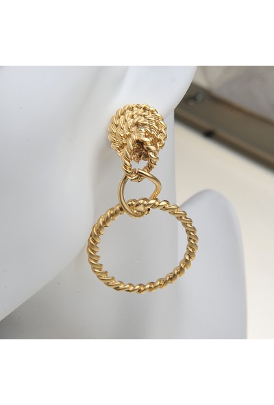 Takısen Altın Kaplama Tasarım Burgu Halka Küpe Takısen Altın Kaplama Tasarım Burgu Halka Küpe