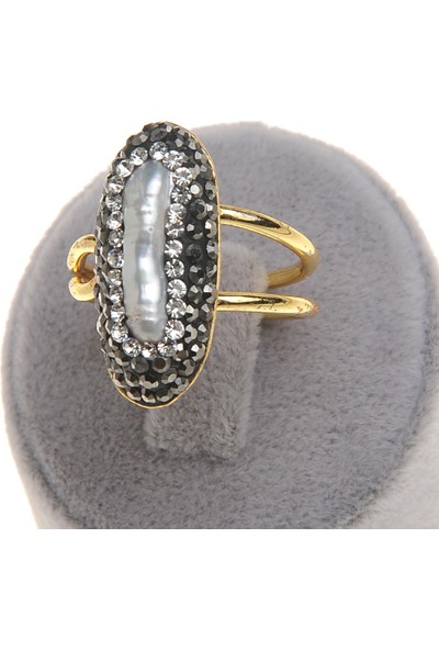 Takısen Barok Incili Oval Yüzük