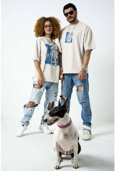 Habbe La Baskılı Unisex Super Oversize Tshirt
