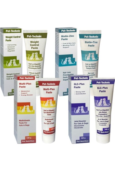 Pet-Technic Pet Technic 4lü Pasta Weight Control+Biotin Zinc+Multi Plus+Glc Plus Pet-Technic Pet Technic 4lü Pasta Weight Control+Biotin Zinc+Multi Plus+Glc Plus