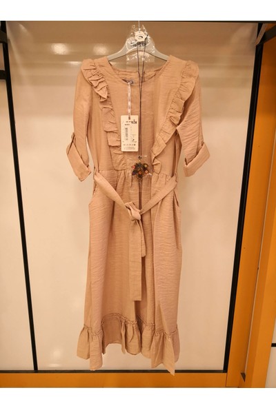 Yonca Çocuk Morix Kids 125 Kemerli Uzun Çocuk Elbise