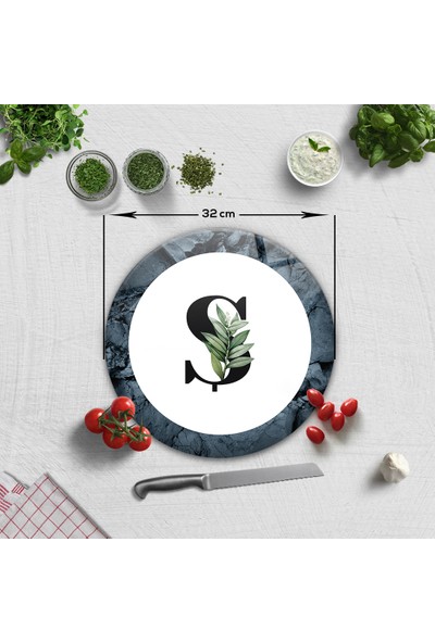 Cam Kesme Tablası | Harfli Tasarım | ÇAP32CM