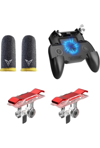 Madepazar Pubg 3'lü Set 2000 Mah Powerbankli Soğutucu Konsol Logolu Parmak Eldiven Kırmızı Tetik Madepazar Pubg 3'lü Set 2000 Mah Powerbankli Soğutucu Konsol Logolu Parmak Eldiven Kırmızı Tetik