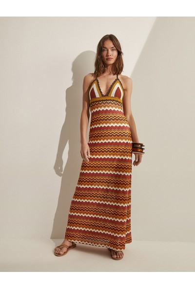 Koton Kroşe Örgü Uzun Elbise