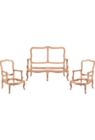 Mobilya Baba Lasita Italyan Çay Takımı Cilasız Ham Ahşap 4703