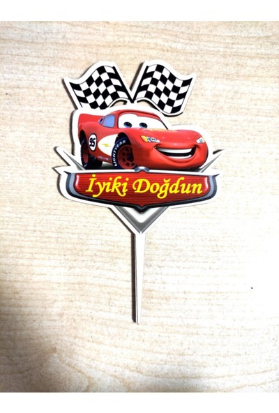 Asya Tasarım Doğum Günü Süsü Cars Model Ahşap Uv Baskılı Asya Tasarım Doğum Günü Süsü Cars Model Ahşap Uv Baskılı