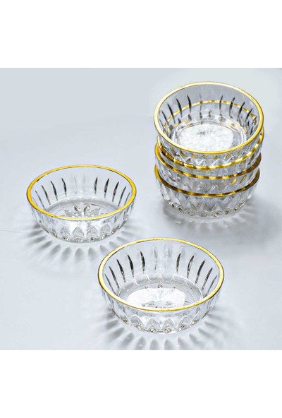 Porsima Rayan Elif Altın Yaldızlı 6 Parça Cam Lokumluk Porsima Rayan Elif Altın Yaldızlı 6 Parça Cam Lokumluk