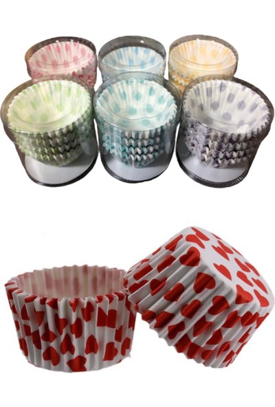 100'LÜ Muffin Kağıdı Kek Kalıbı Desenli