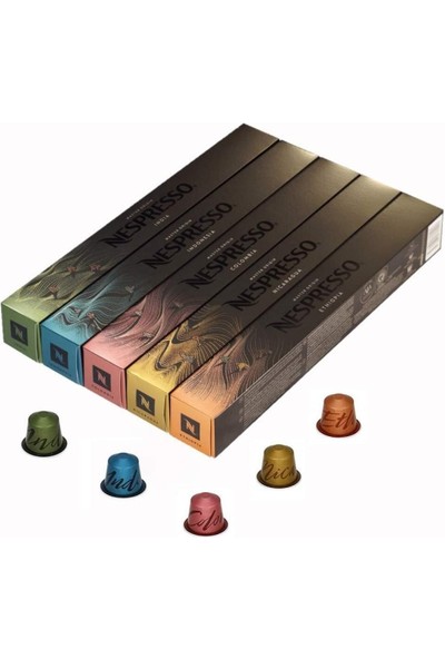 Nespresso Master Origins Serisi Kapsül Kahve 5 Kutu (50 Kapsül) Nespresso Master Origins Serisi Kapsül Kahve 5 Kutu (50 Kapsül)