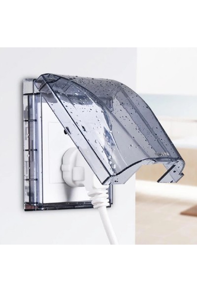 Karas Su ve Toz Geçirmez Şeffaf Tekli Priz Kutusu Karas Su ve Toz Geçirmez Şeffaf Tekli Priz Kutusu