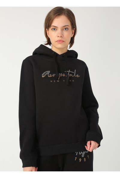 Aeropostale Kapüşonlu Siyah Sweatshirt