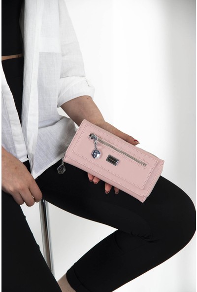 Silver & Polo Silver Polo Pudra Iki Bölmeli Kadın Cüzdan & Kartlık SP846