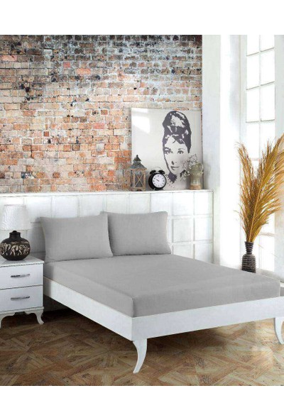 Nivemes Home Nivemeshome 160*200 Gri Lastikli Çarşaf Seti