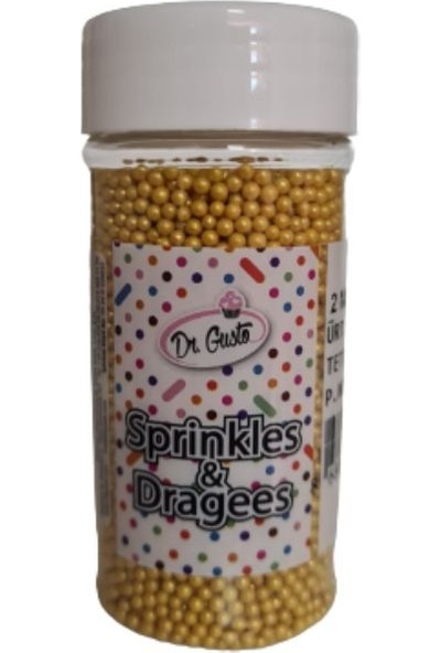 Dr. Gusto Altın Boncuk Şeker 2 mm 90 gr