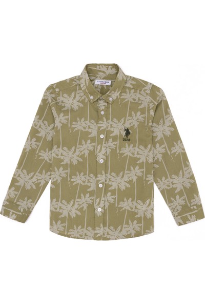 U.S. Polo Assn. Erkek Çocuk Haki Gömlek 50252038-VR027