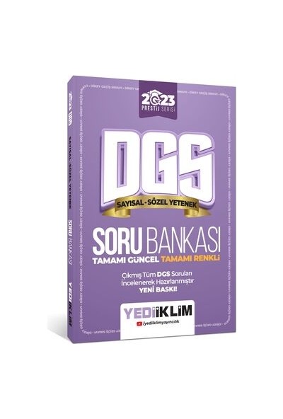 Yediiklim Yayınları 2023 Prestij Serisi Dgs Sayısal-Sözel Yetenek Soru Bankası