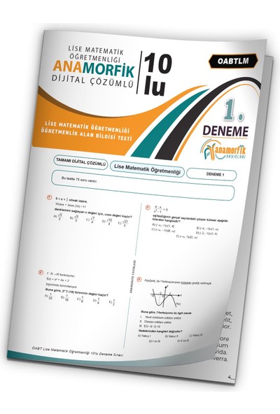 Anamorfik Yayınları KPSS ÖABT 2022 Lise/ortaöğretim Matematik Türkiye Geneli D.çözümlü Deneme 10/1.kitapçık Anamorfik Yayınları KPSS ÖABT 2022 Lise/ortaöğretim Matematik Türkiye Geneli D.çözümlü Deneme 10/1.kitapçık