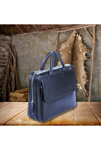 AsyaClub Hakiki Deri Unisex Lacivert Laptop & Evrak Çantası AsyaClub Hakiki Deri Unisex Lacivert Laptop & Evrak Çantası